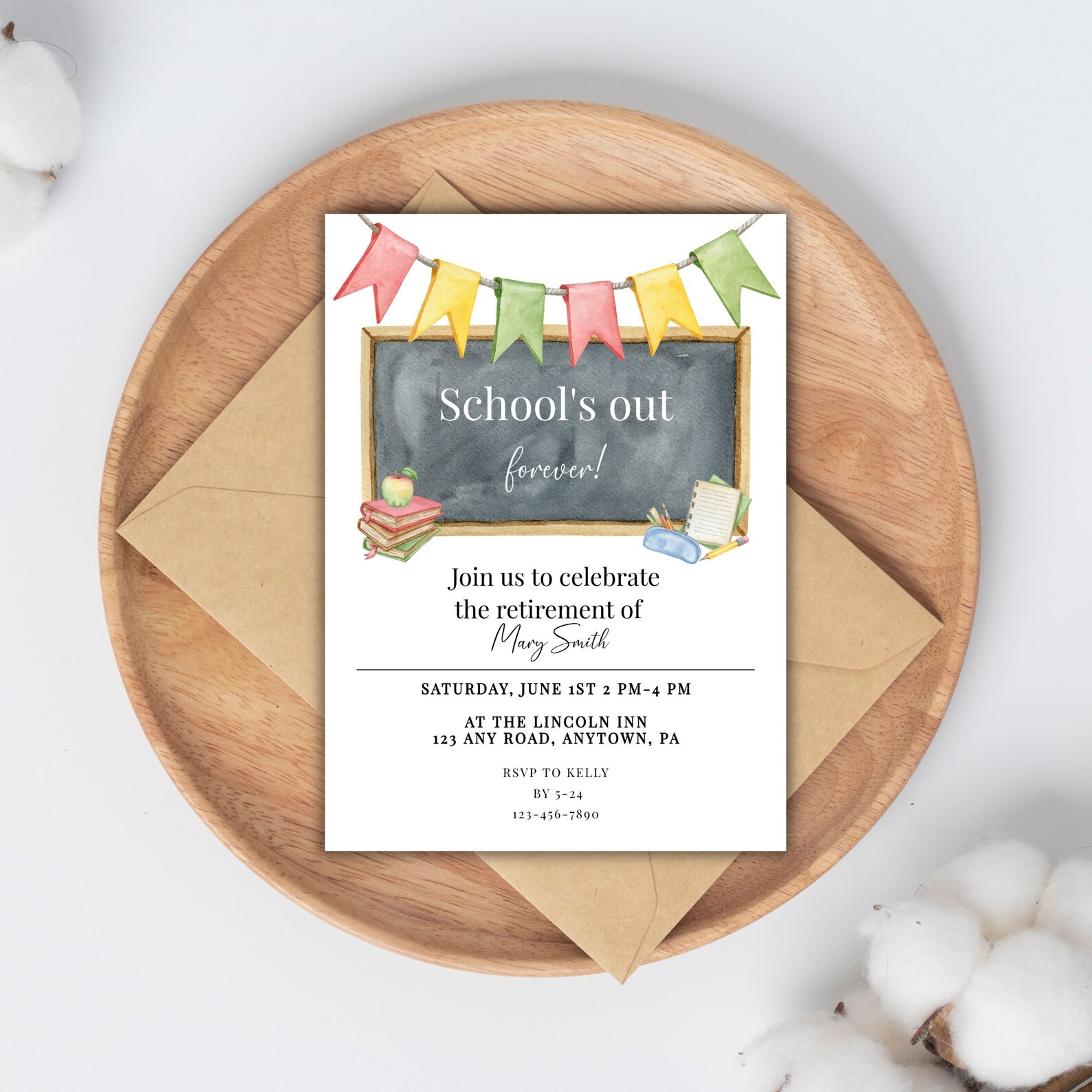 Principal Retirement Invite Teacher Retirement Party Invitation ...