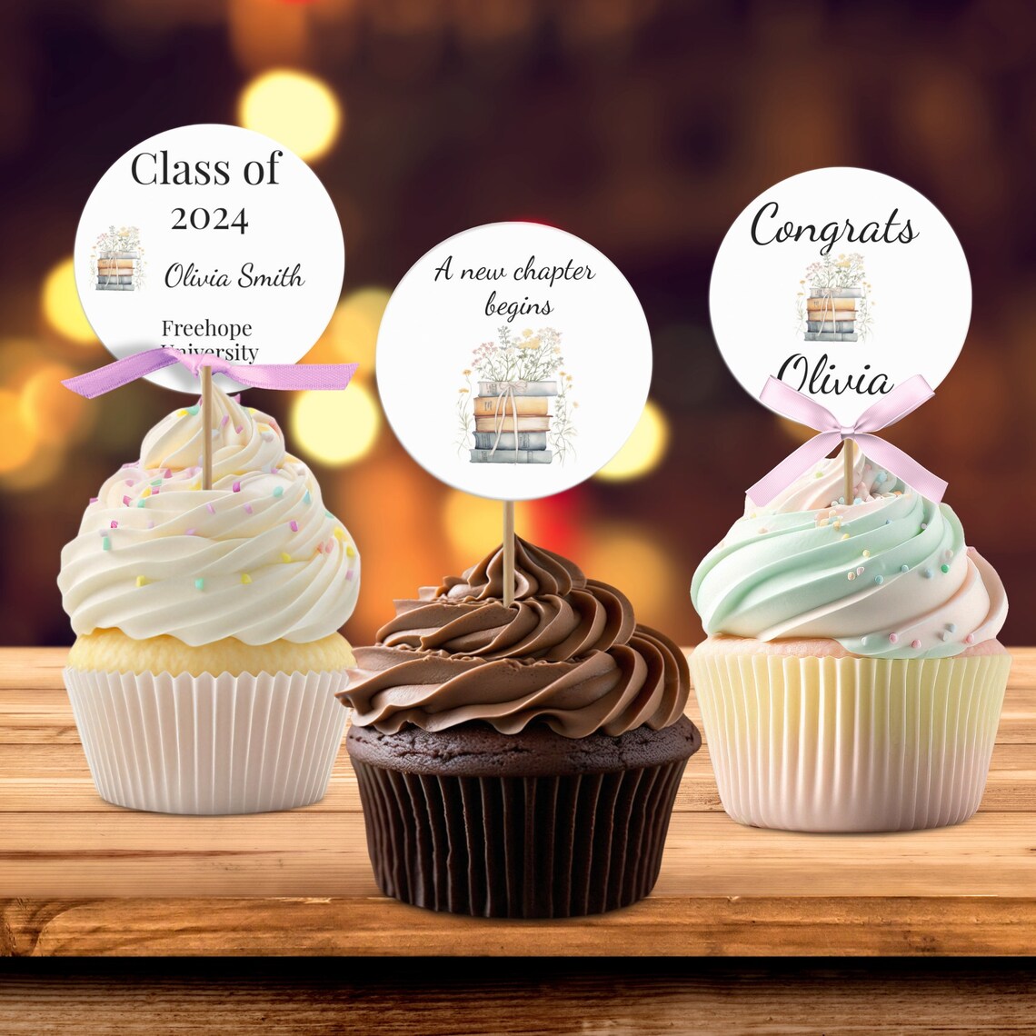 Instant Download Editable Graduation Cupcake Topper Editable Template ...