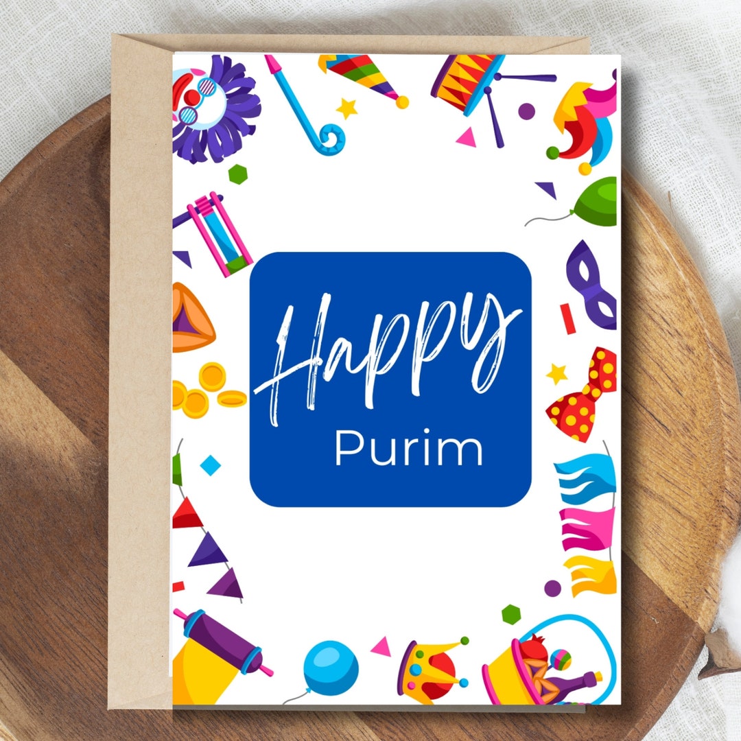 Purim Greeting Card | Jewish Greeting Card | Purim Basket | Happy Purim ...