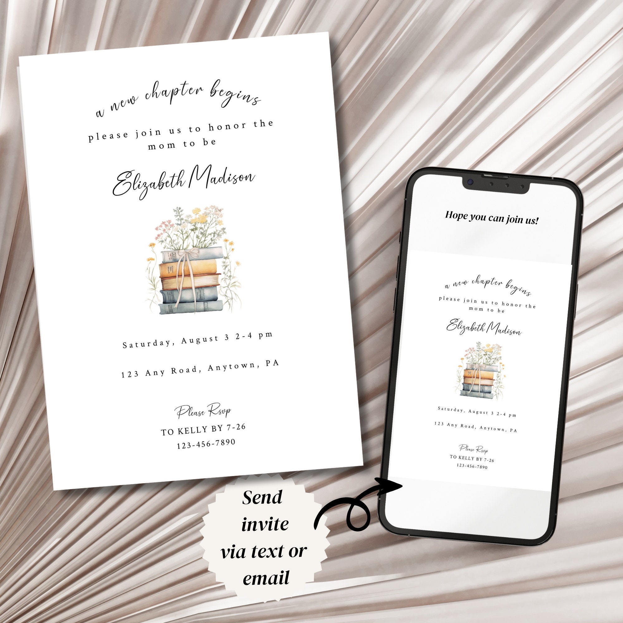 A New Chapter is About to Begin | Storybook Baby Shower Editable ...