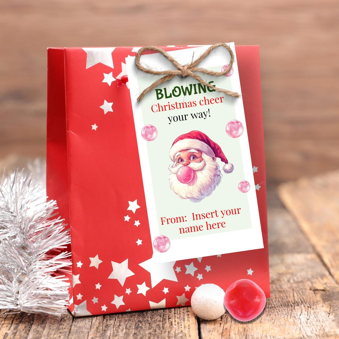 Bubble Gum Christmas Tags | Printable Holiday Gift Tags | Instant ...