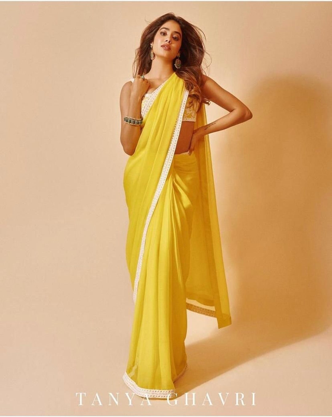 Yellow Colour Haldi Special Soft Georgette Saree With Chikankari Work ...