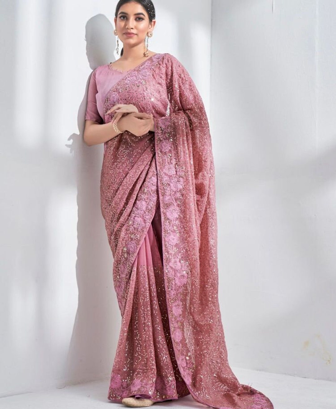 Miss Universe Superhit Premium HEAVY SEQUINS Sabyasachi Saree With Un ...