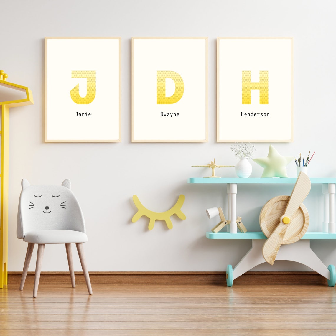 Personalised Initial Name Printable, Gift for Kids Bedroom, Custom Name ...