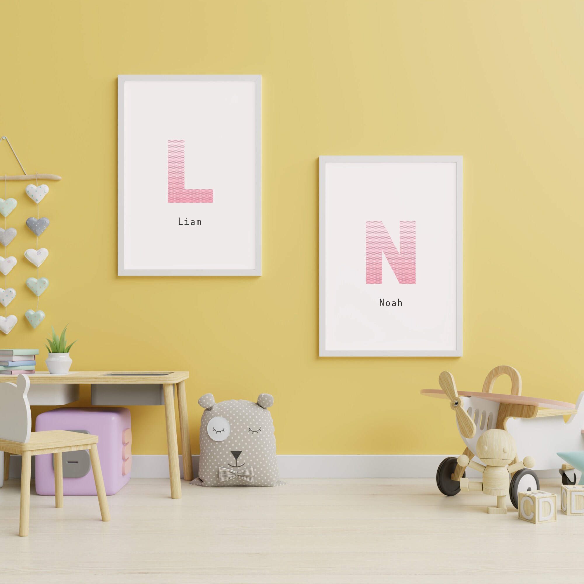 Personalised Initial Name Printable, Gift for Kids Bedroom, Custom Name ...