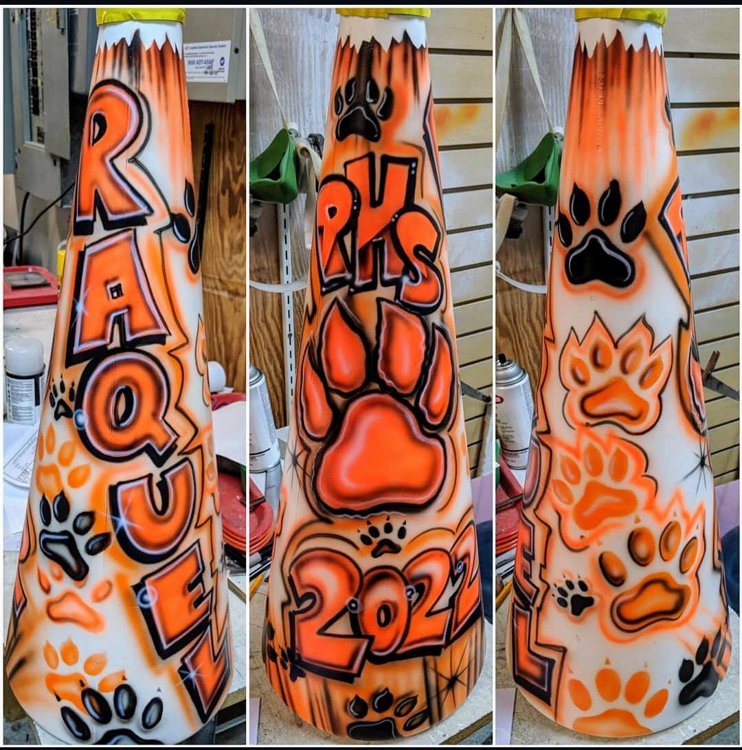 Cheer Megaphone Airbrushed Custom Painted With Cheerleading Team Logo ...