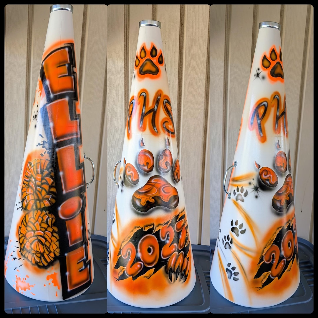 Cheer Megaphone Airbrushed Custom Painted With Cheerleading Team Logo ...