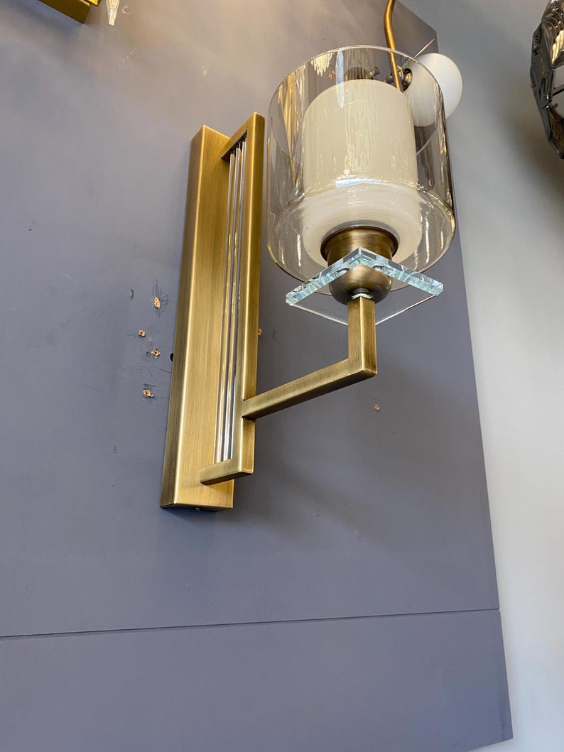 Modern Sconce With Crystal Rod, Double Glazed Modern Sconce, Modern ...