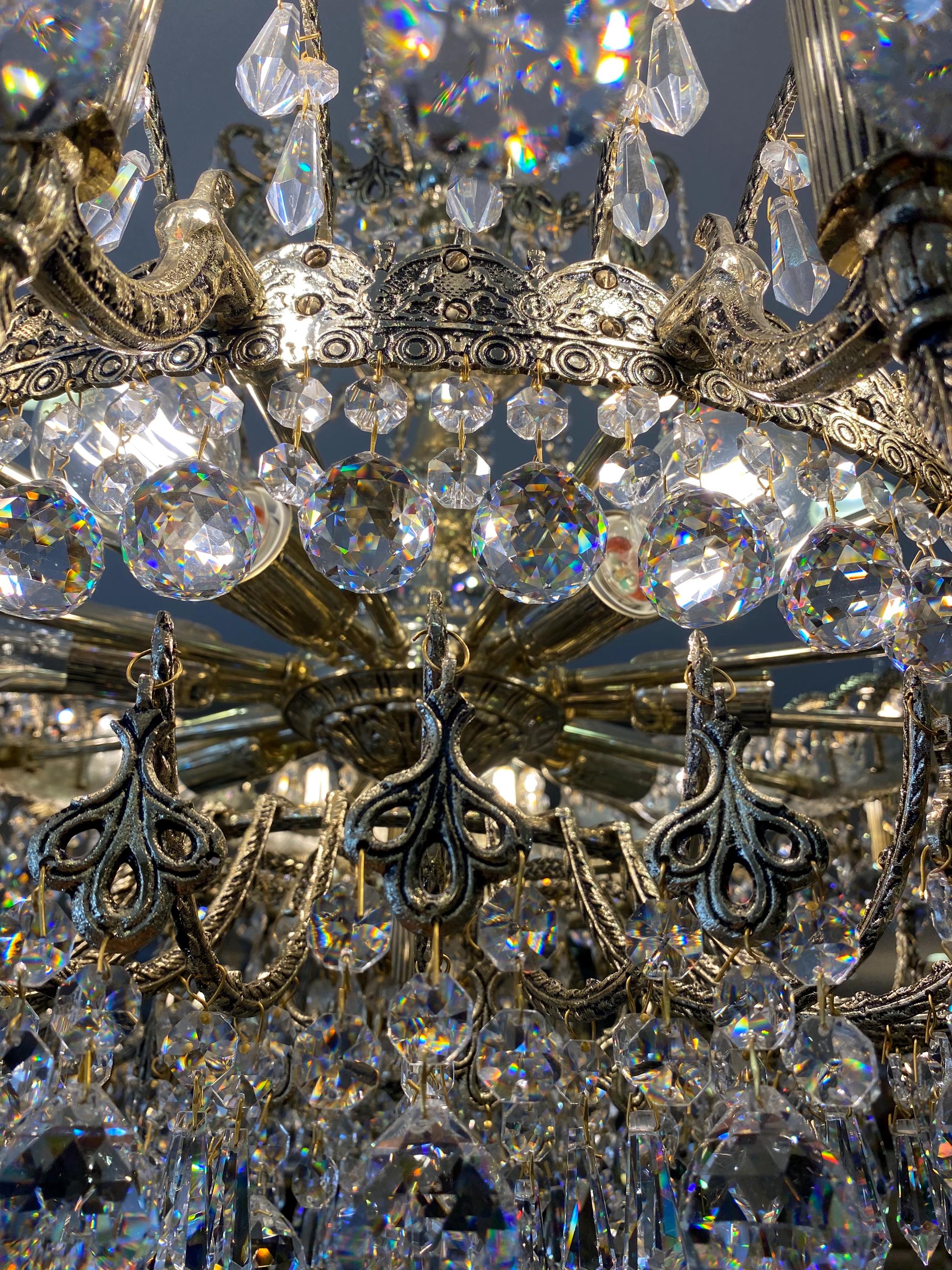 Brass Cast Asfour Stone Chandelier - Elegant Lighting Fixture for Home ...
