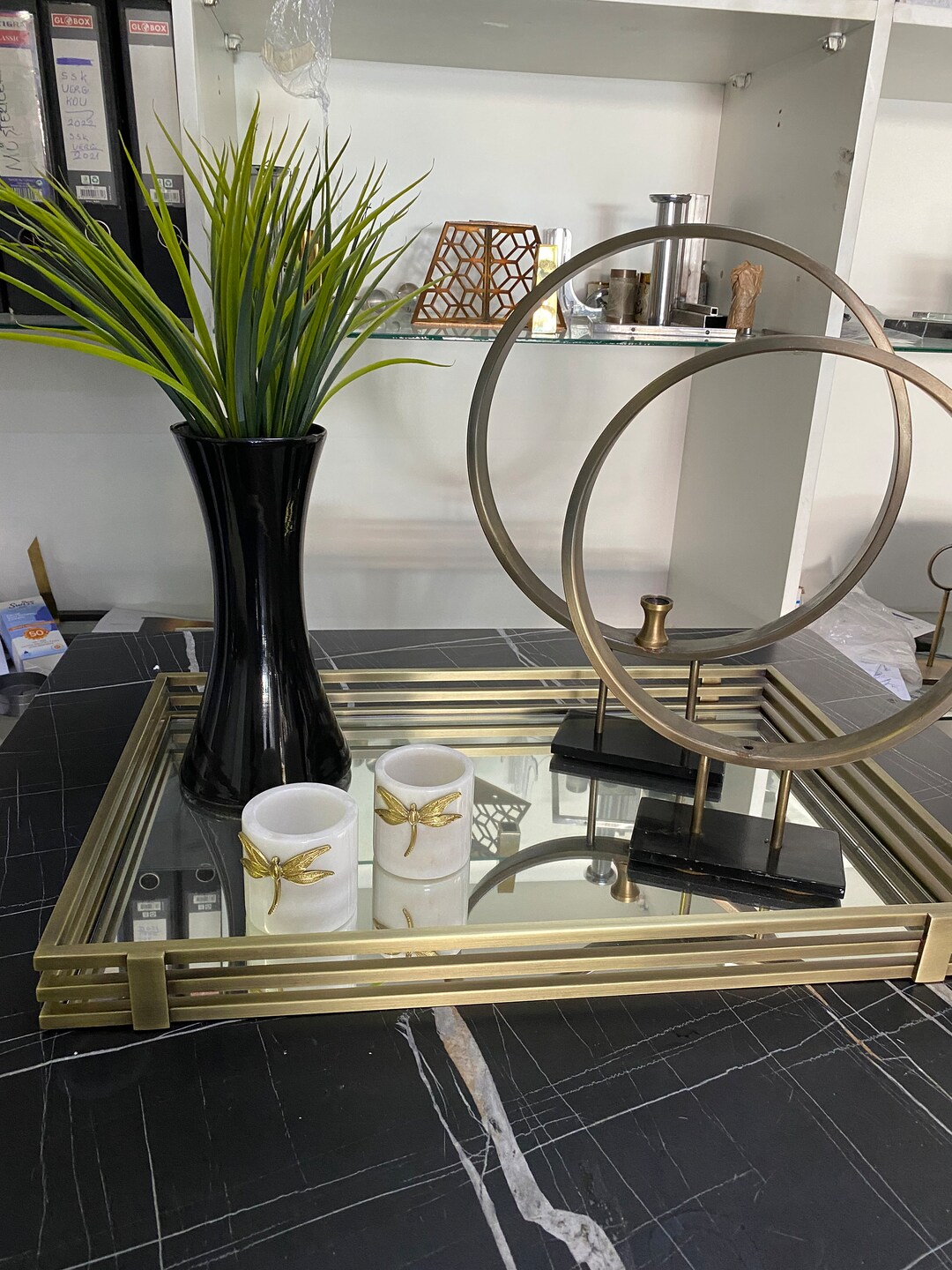 Jardiniere, Tray, Brass Presentation Tray, Tumbled Tray, Presentation ...