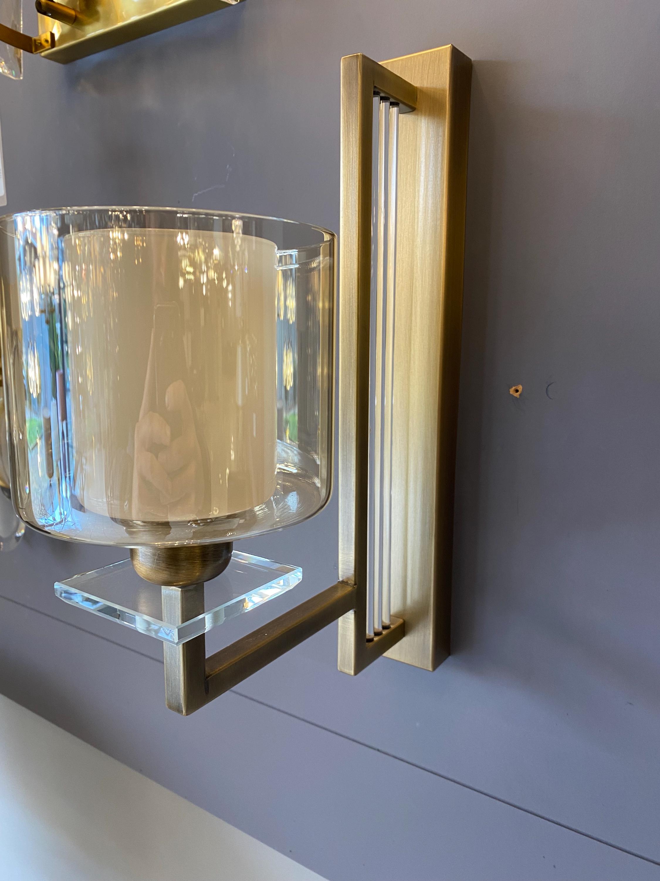 Modern Sconce With Crystal Rod, Double Glazed Modern Sconce, Modern ...