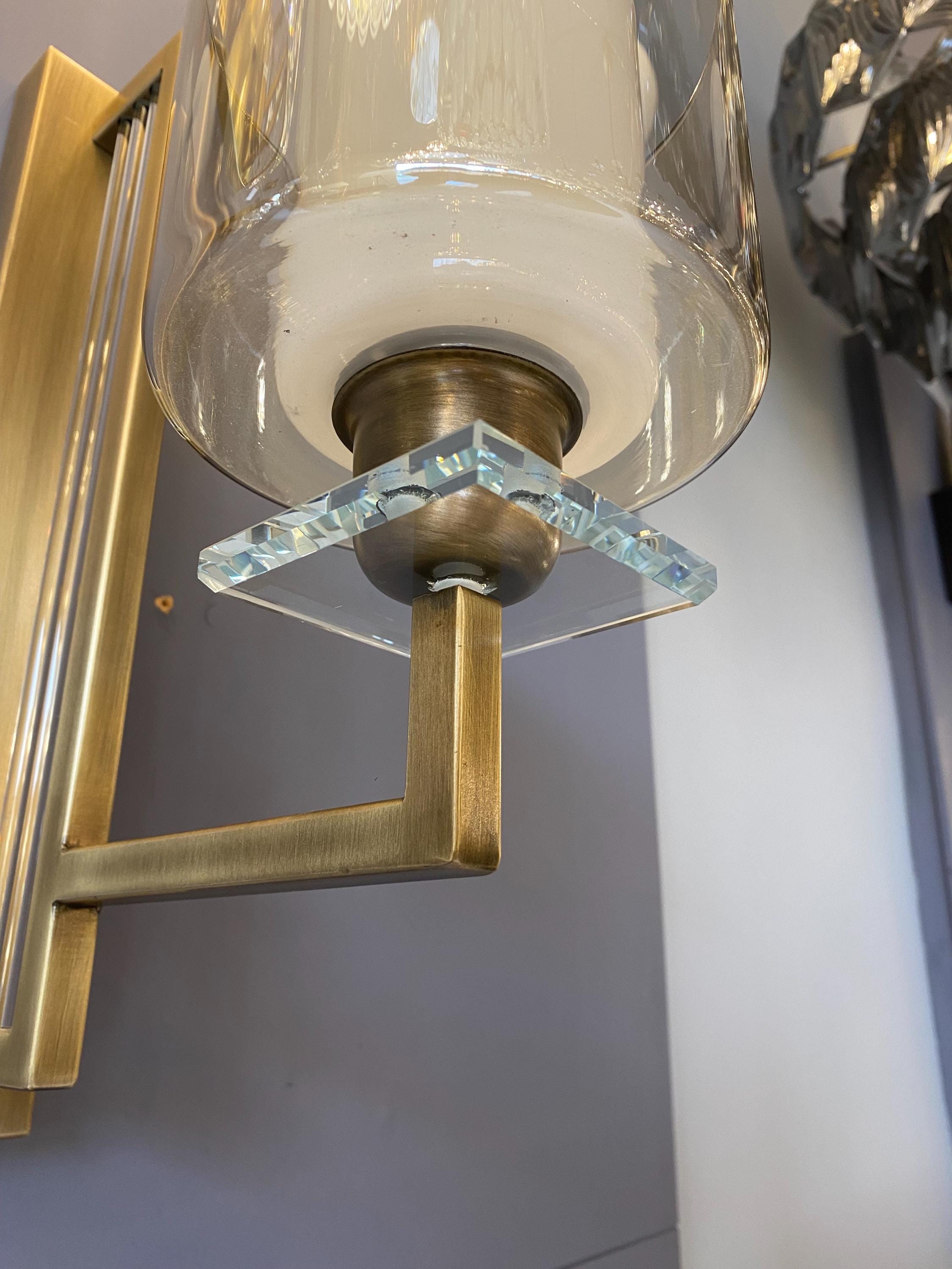 Modern Sconce With Crystal Rod, Double Glazed Modern Sconce, Modern ...
