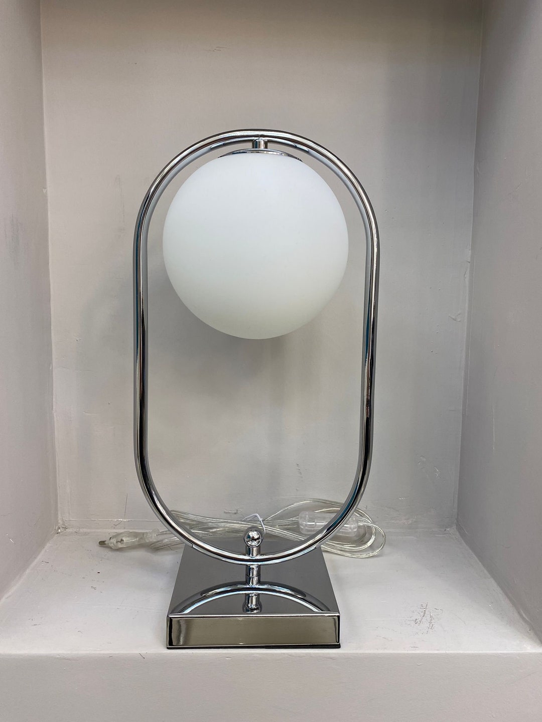 Table Lamp, Modern Table Lamp, Oval Table Lamp, Chrome Table Lamp ...