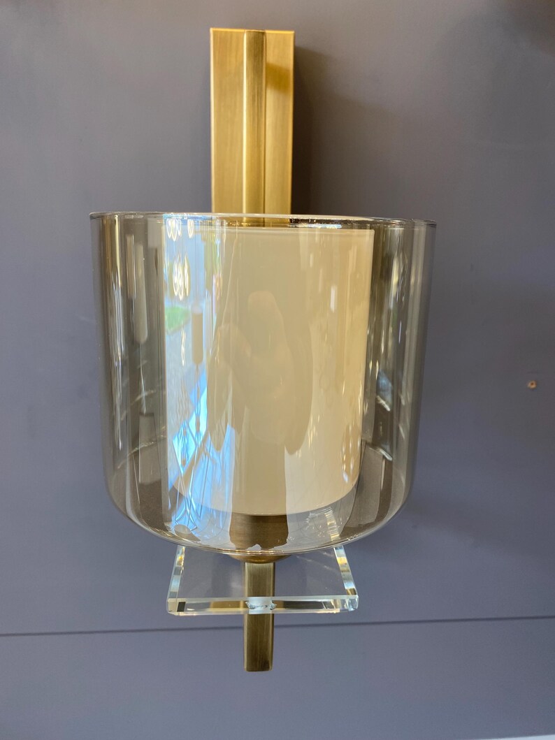 Modern Sconce With Crystal Rod, Double Glazed Modern Sconce, Modern ...