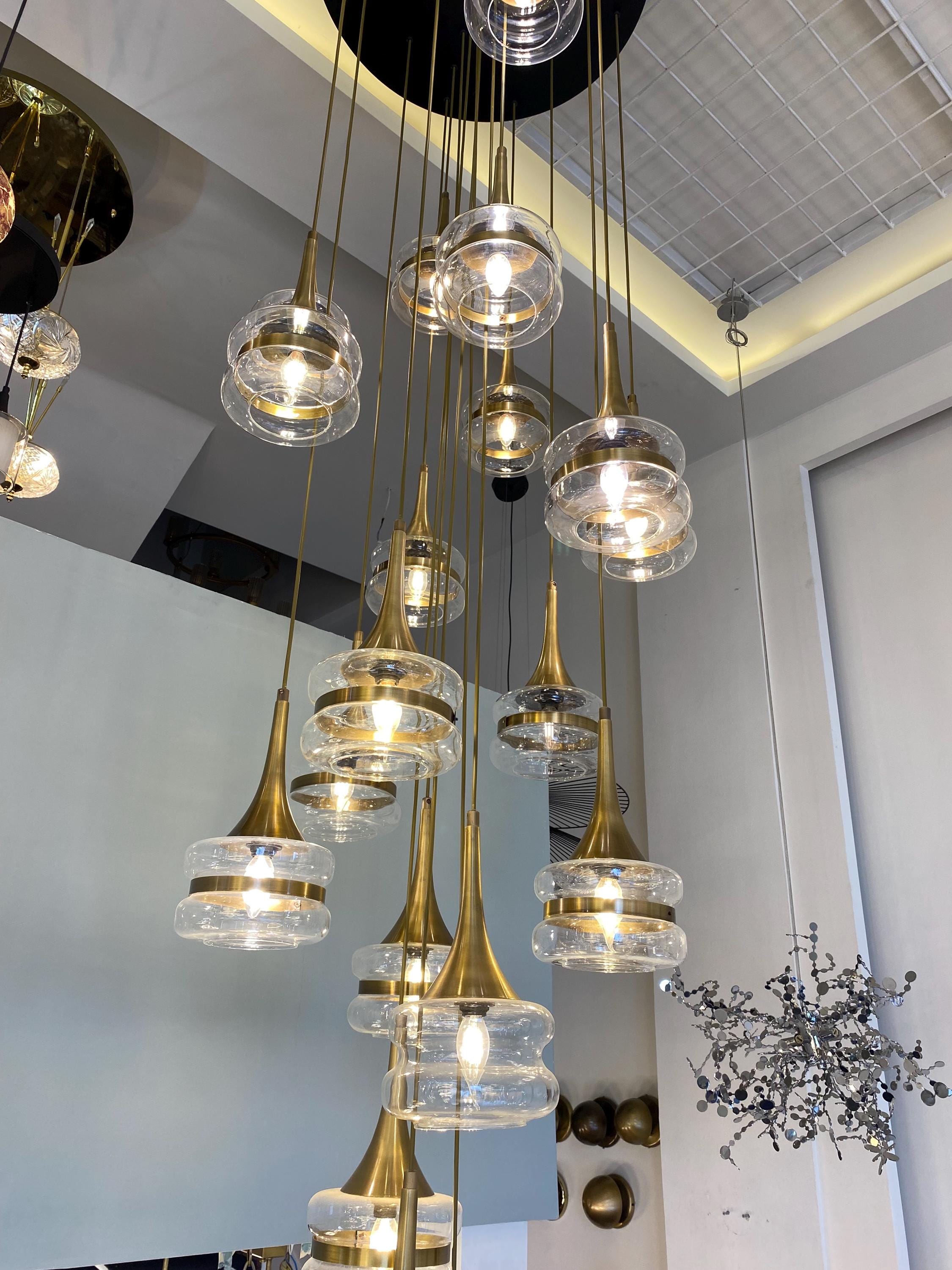 Large Chandelier Lighting for High Ceilings and Stairs. Modern High ...