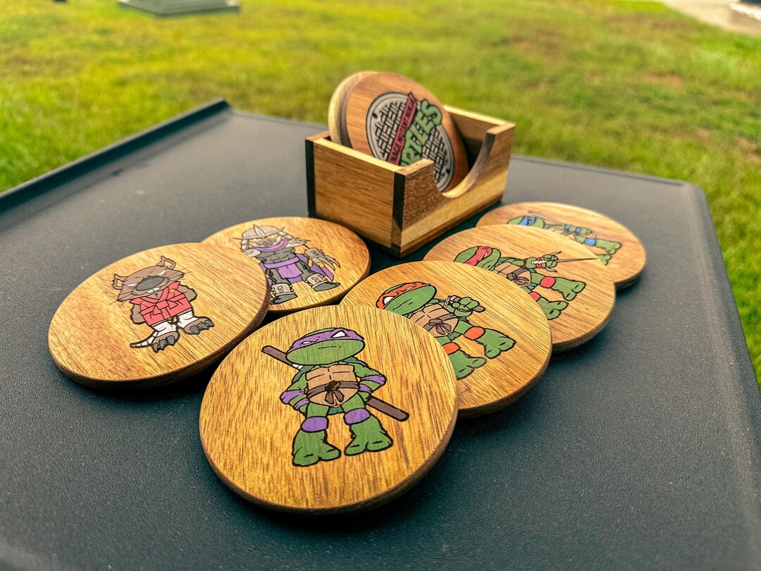 Teenage Mutant Ninja Turtle Coasters | Hand Painted Wooden | Cartoon ...