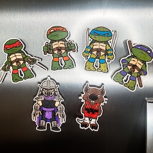 Hand Painted Wooden Teenage Mutant Ninja Turtle Magnets Fridge Magnets ...