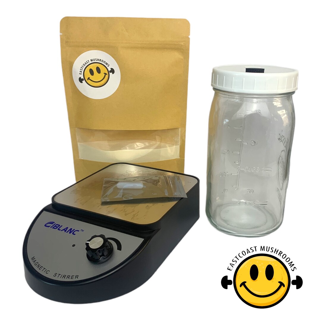 Liquid Culture Kit Stir Plate & Bar, Mason Jar, Liquid Culture Lid, and ...