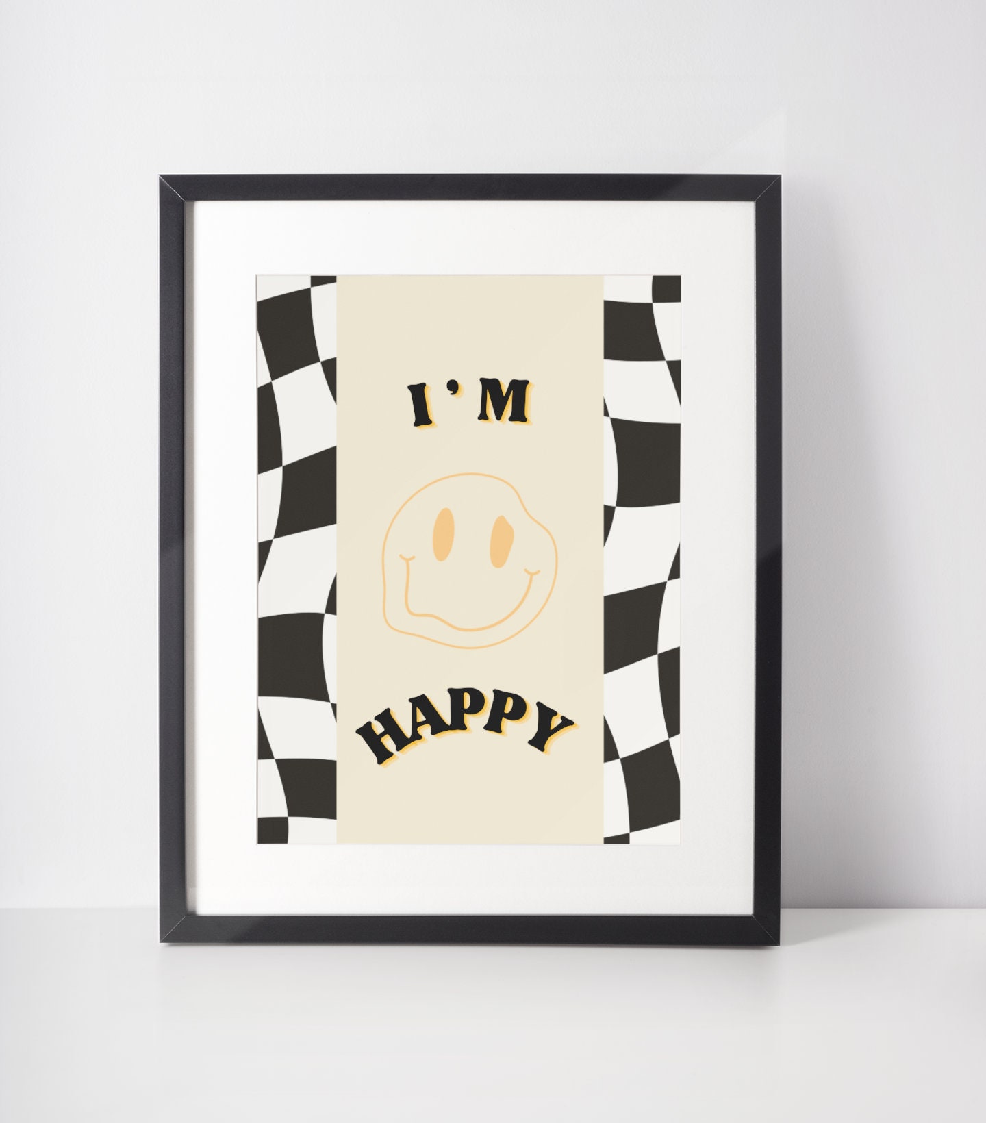 Smiley Face Print, Instant Download, Framed Art, Pdf - Etsy