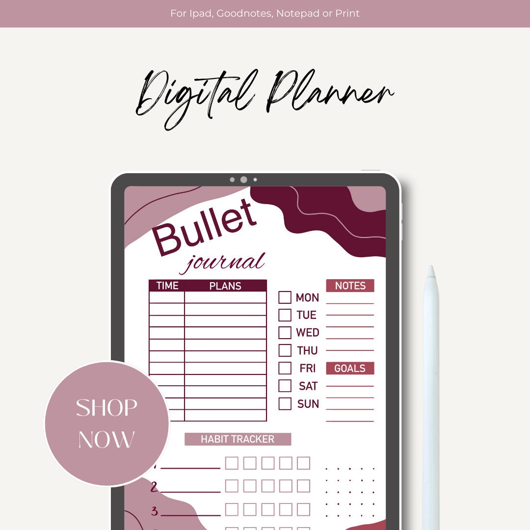 Digital Daily Pink Planner for Print and Notebook - Etsy