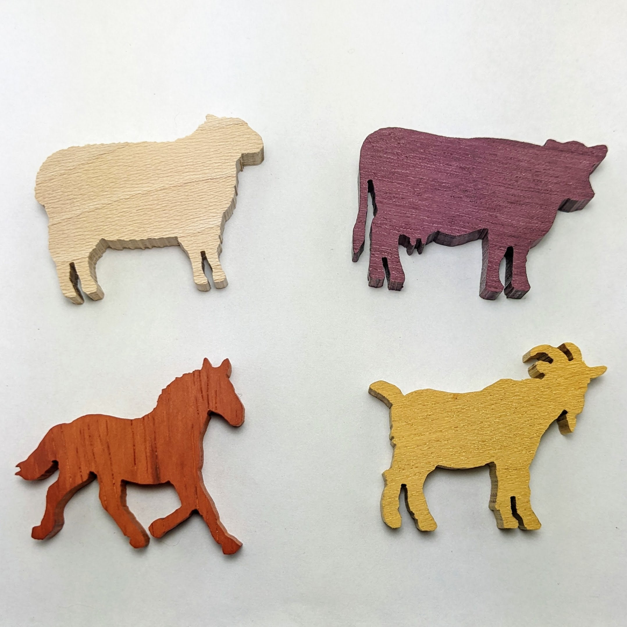 Farm Animals - Wooden Animal Refrigerator Magnet, Handmade Fridge ...