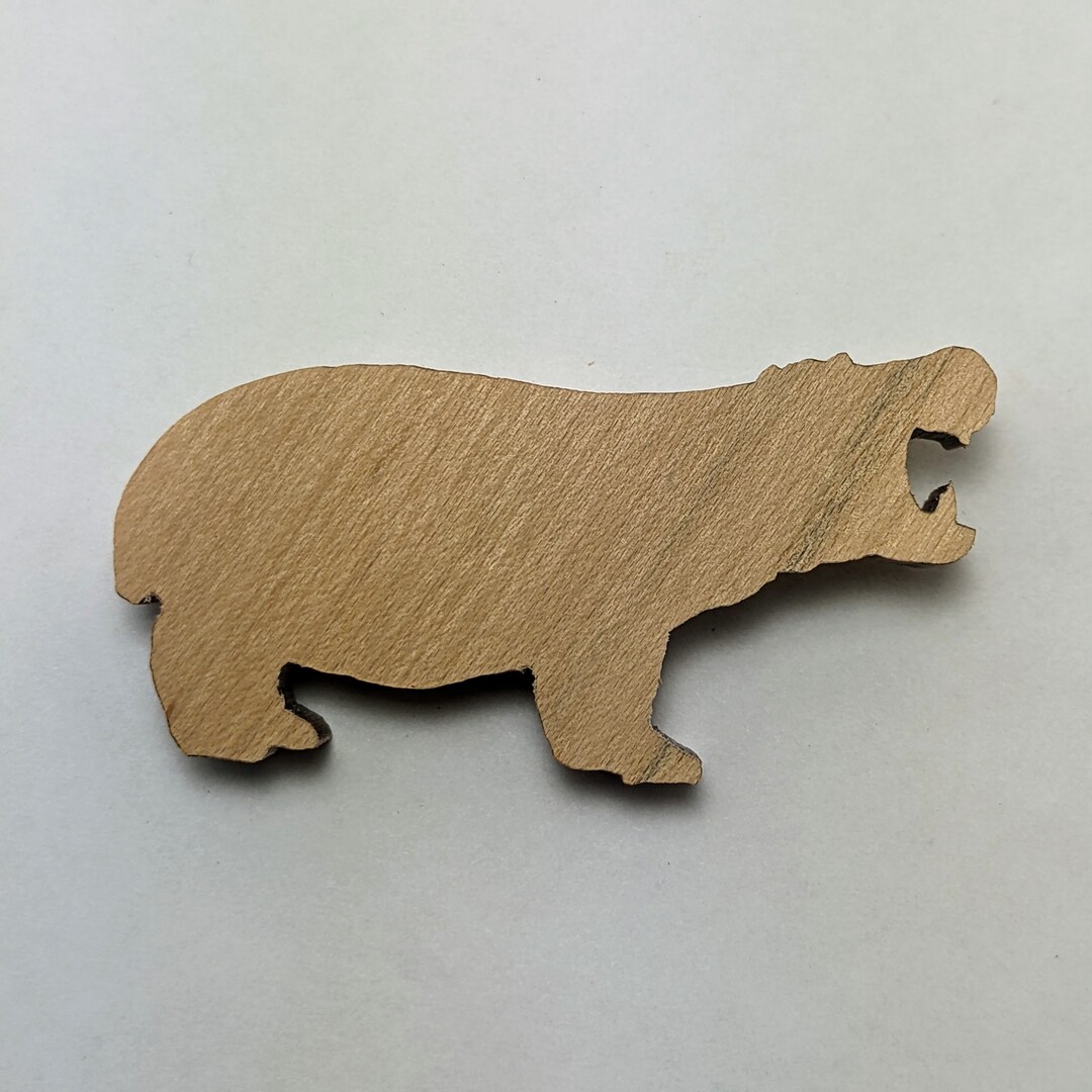 Hippo - Wooden Animal Refrigerator Magnet, Handmade Fridge Magnet - Etsy