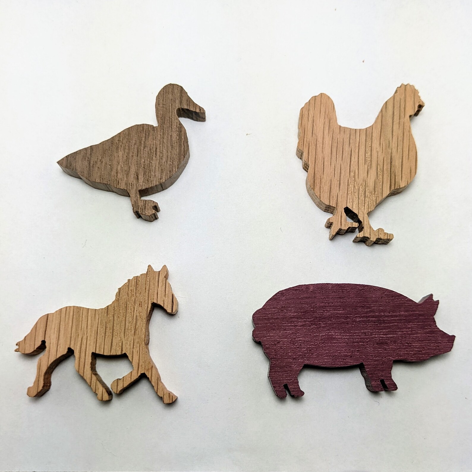 Farm Animals - Wooden Animal Refrigerator Magnet, Handmade Fridge ...