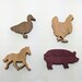 Farm Animals - Wooden Animal Refrigerator Magnet, Handmade Fridge ...