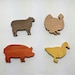 Farm Animals - Wooden Animal Refrigerator Magnet, Handmade Fridge ...