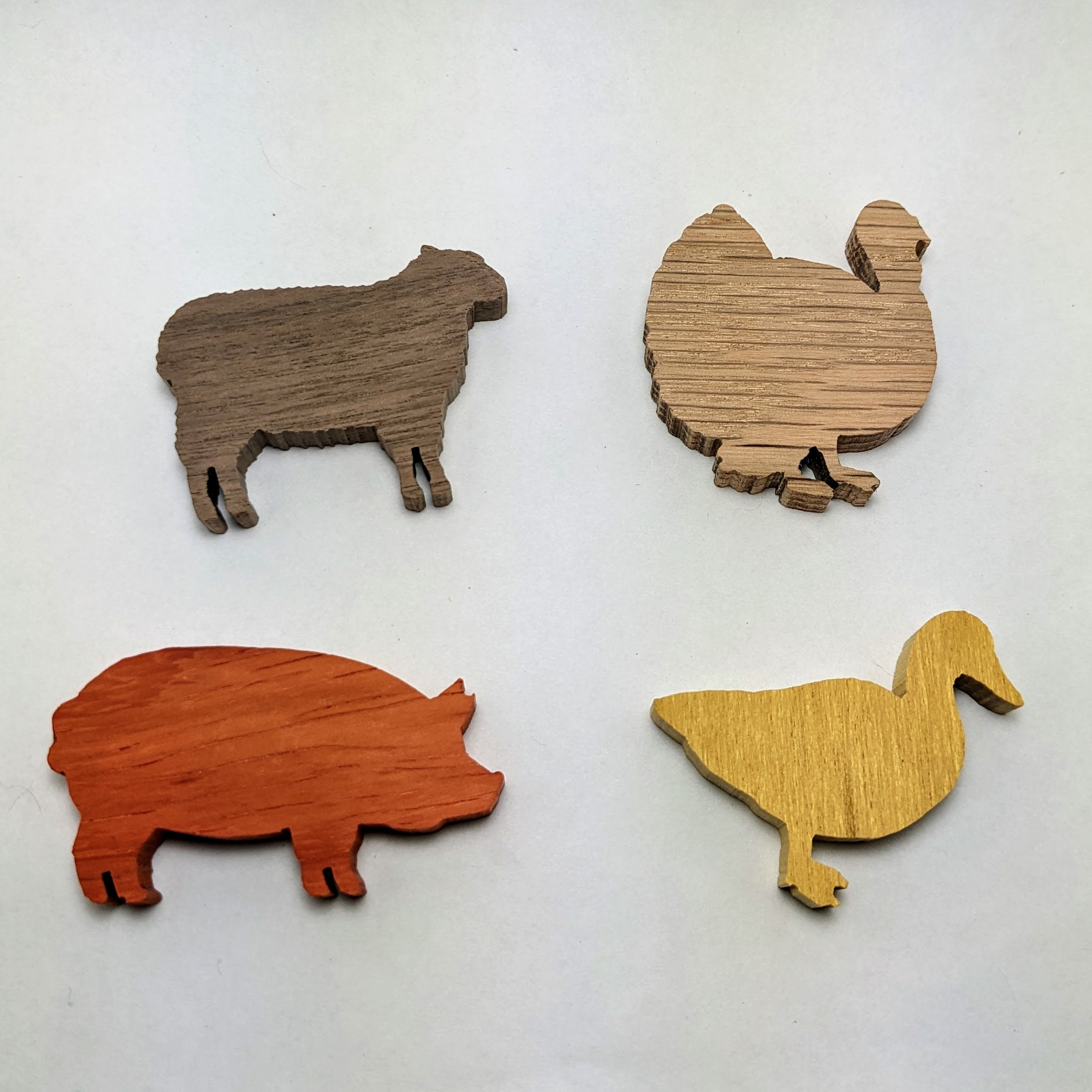 Farm Animals - Wooden Animal Refrigerator Magnet, Handmade Fridge ...