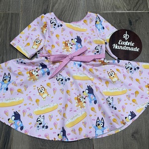 BLUEY Twirl Dress Pink Bow Tie Party Birthday Event Outfit Bingo Muffin ...