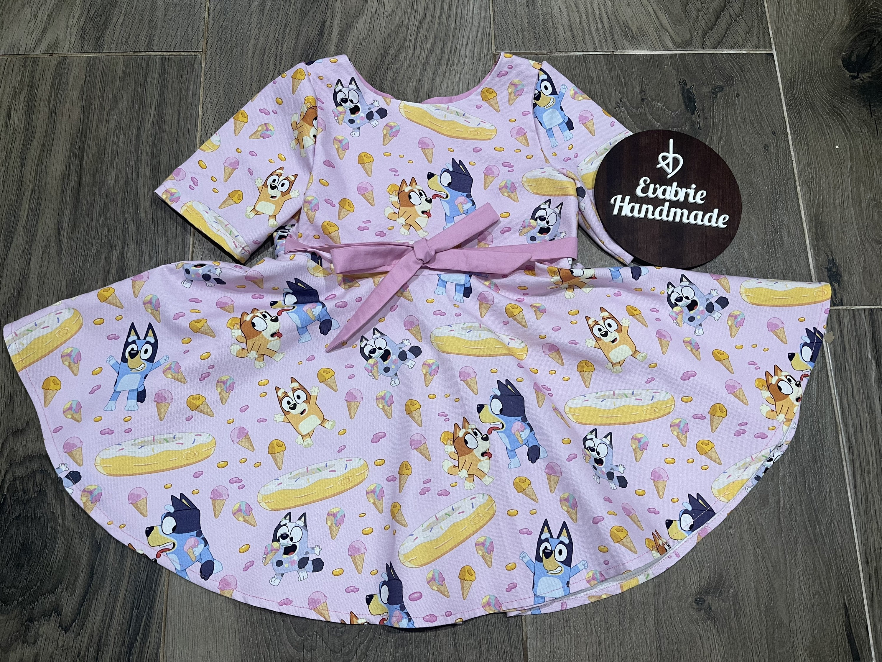 BLUEY Twirl Dress Pink Bow Tie Party Birthday Event Outfit Bingo Muffin ...