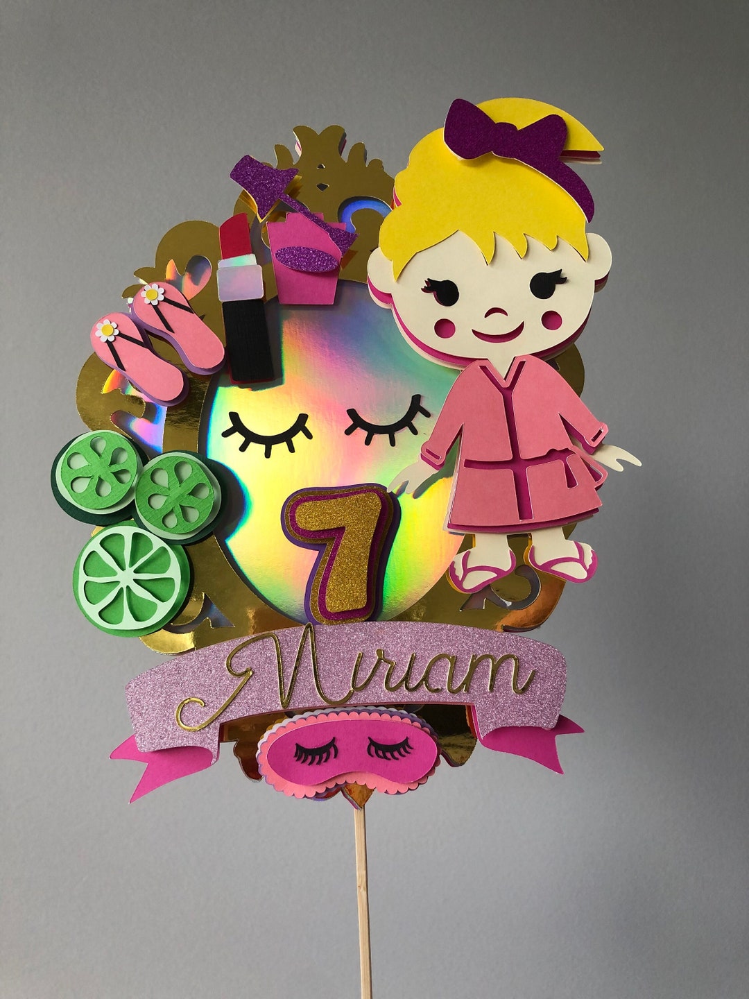 Spa Cake Topper, Party and Birthday Decorations. - Etsy