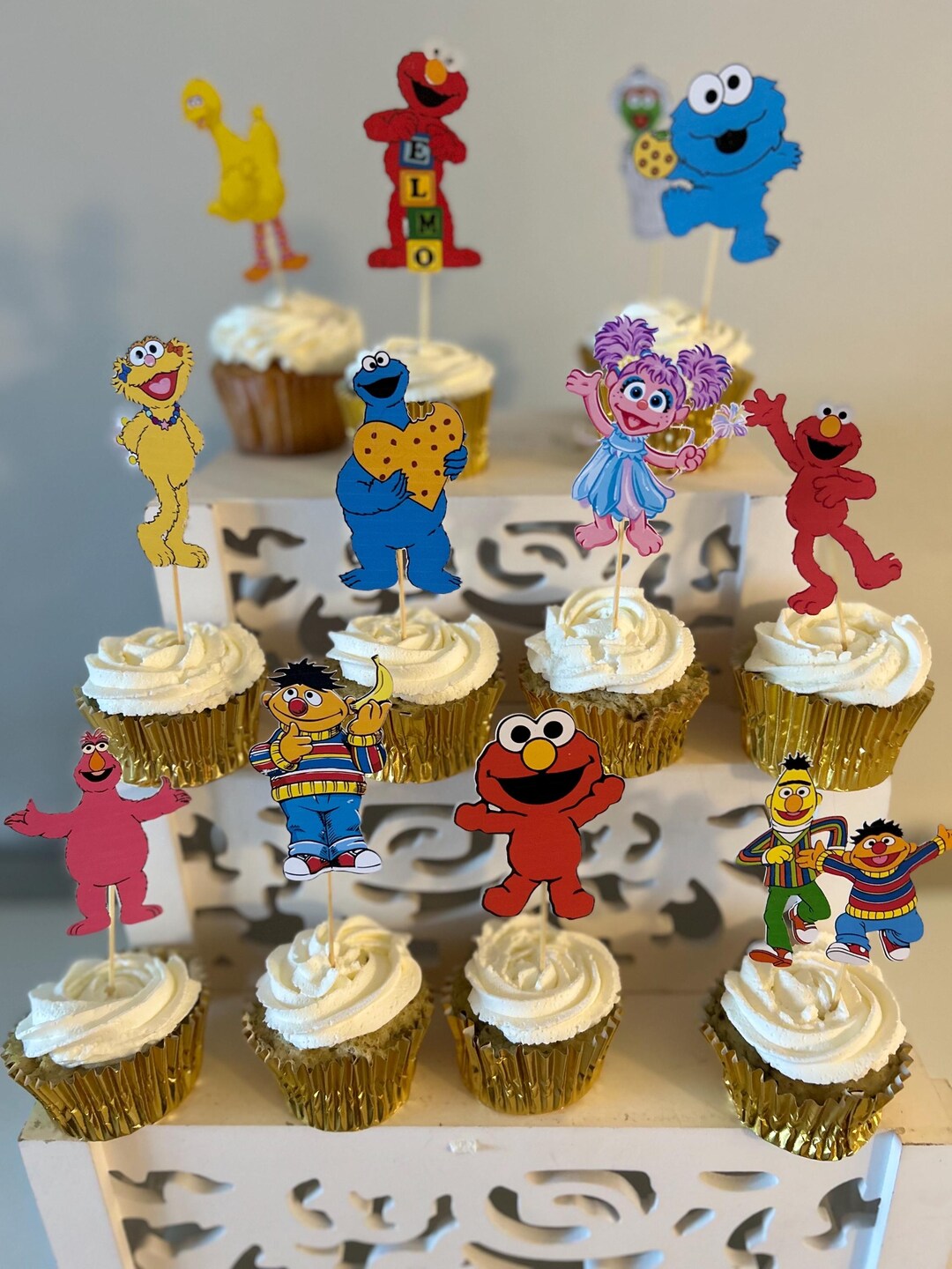Sesame Street Cupcake Topper Set With 36 Units.party Decorations. - Etsy