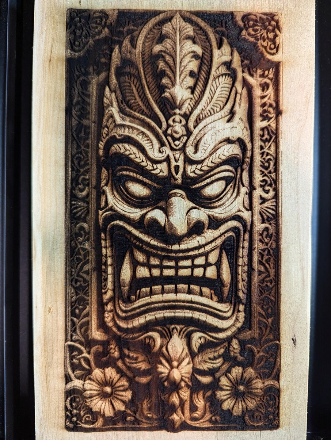 Tiki Polynesian Wall Art Home Decor Engraved on Wood - Etsy