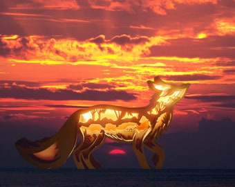 Carved Wooden Fox - Etsy