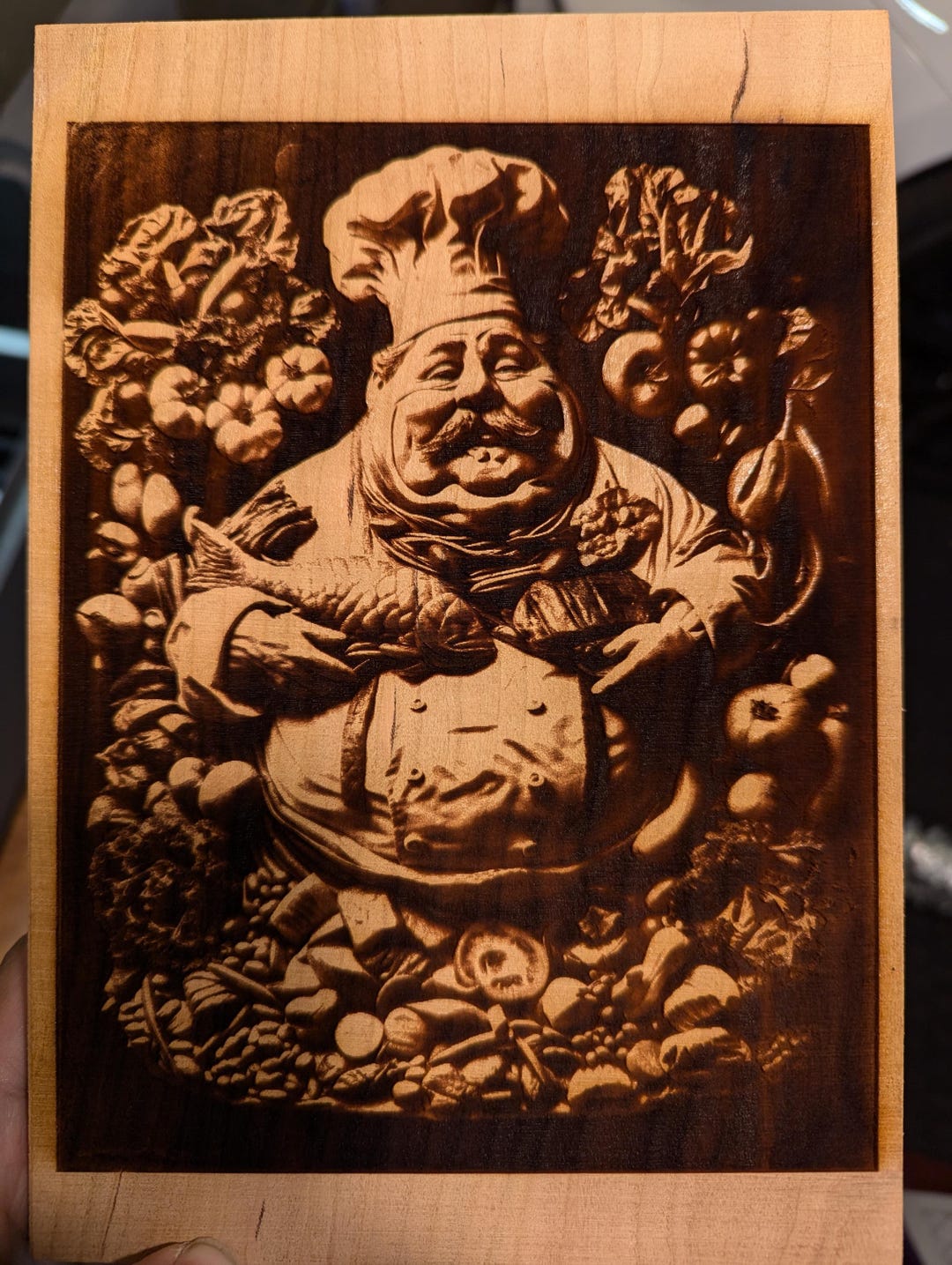 Wooden Chef Wall Art Engraved Wood Wall Hanging Decor - Etsy