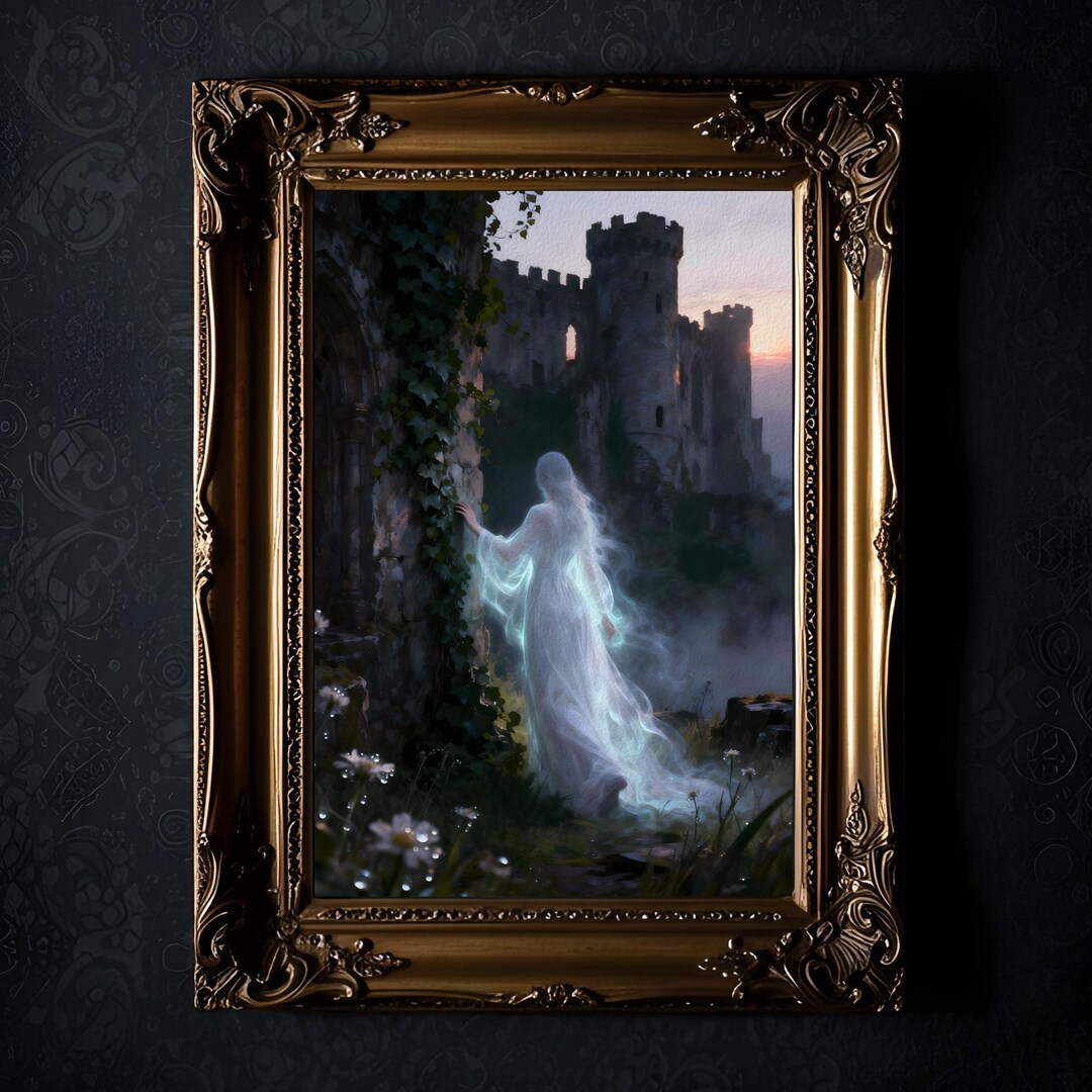 Ghostly Woman in Castle Ruins Digital Art | Dawn Haunted Fantasy ...