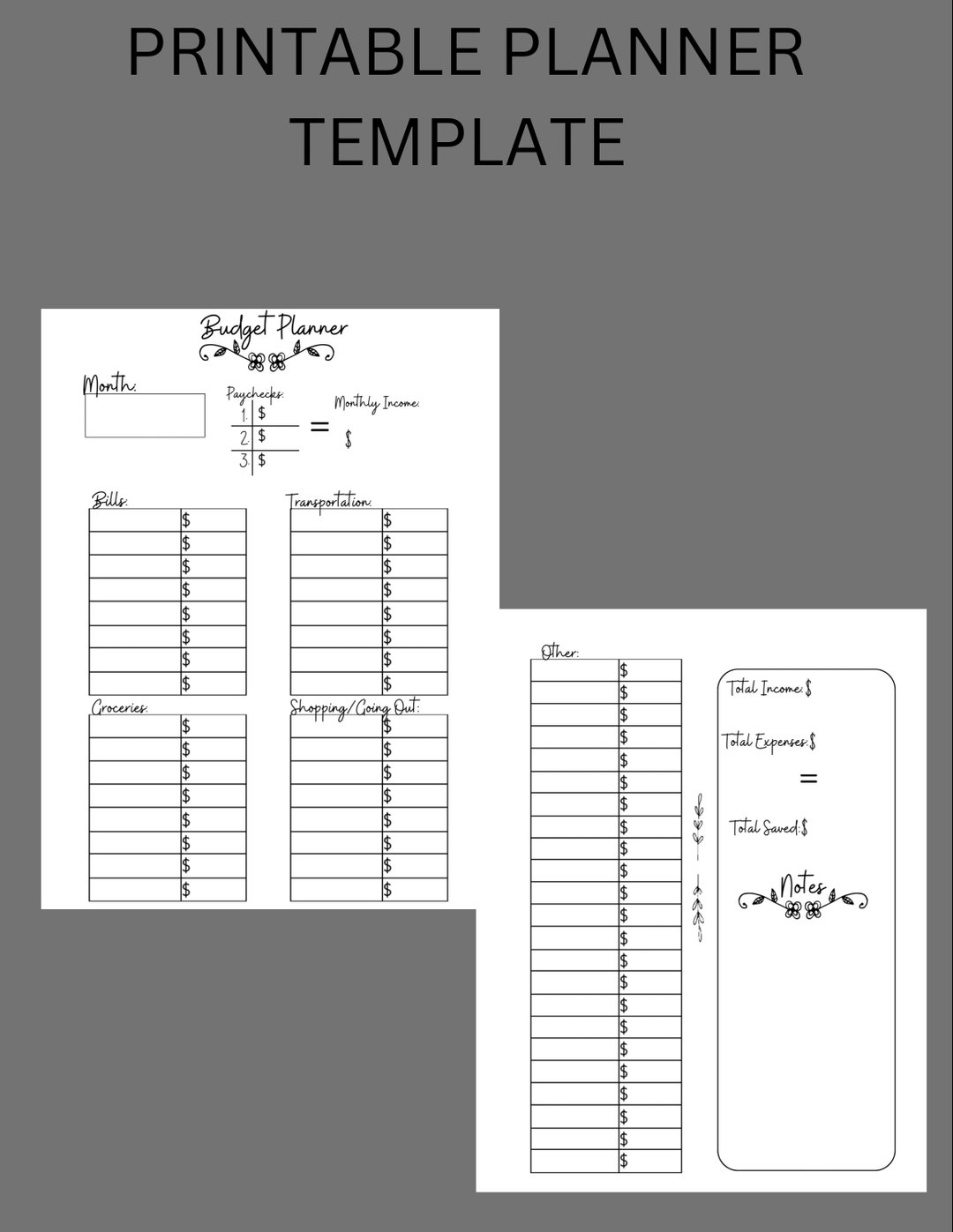 Monthly Budget Planner Printable PDF Etsy Monthly Budget Planner Printable PDF Etsy