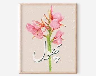 Arabic Printable Green Art Colourful Funky Kitchen Print Retro Middle ...