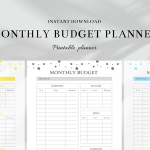 Monthly Digital Planner, Instant Download, Printable Planner, Monthly ...