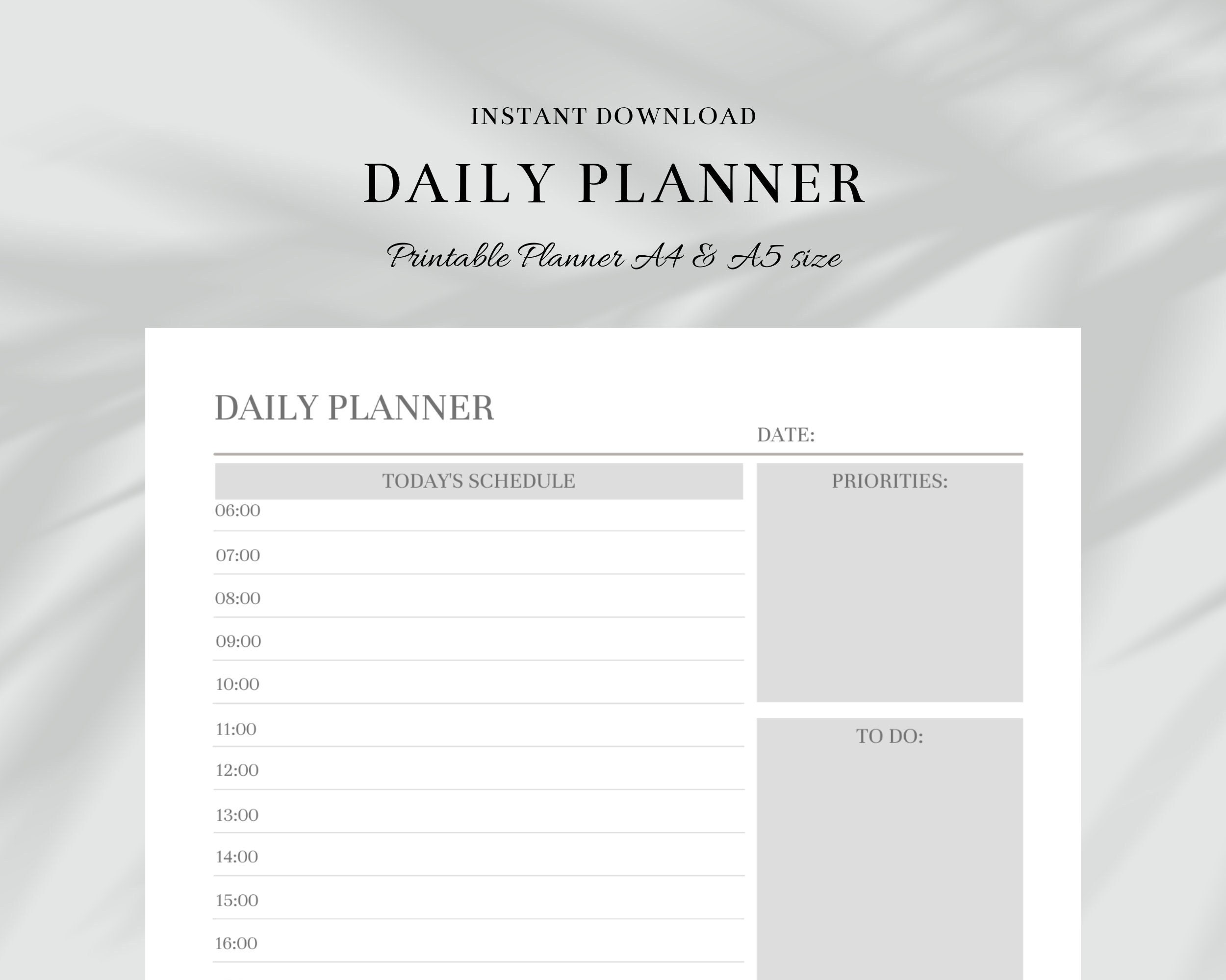 Daily Planner, Instant Download, Daily Planner, Daily Schedule, Daily ...