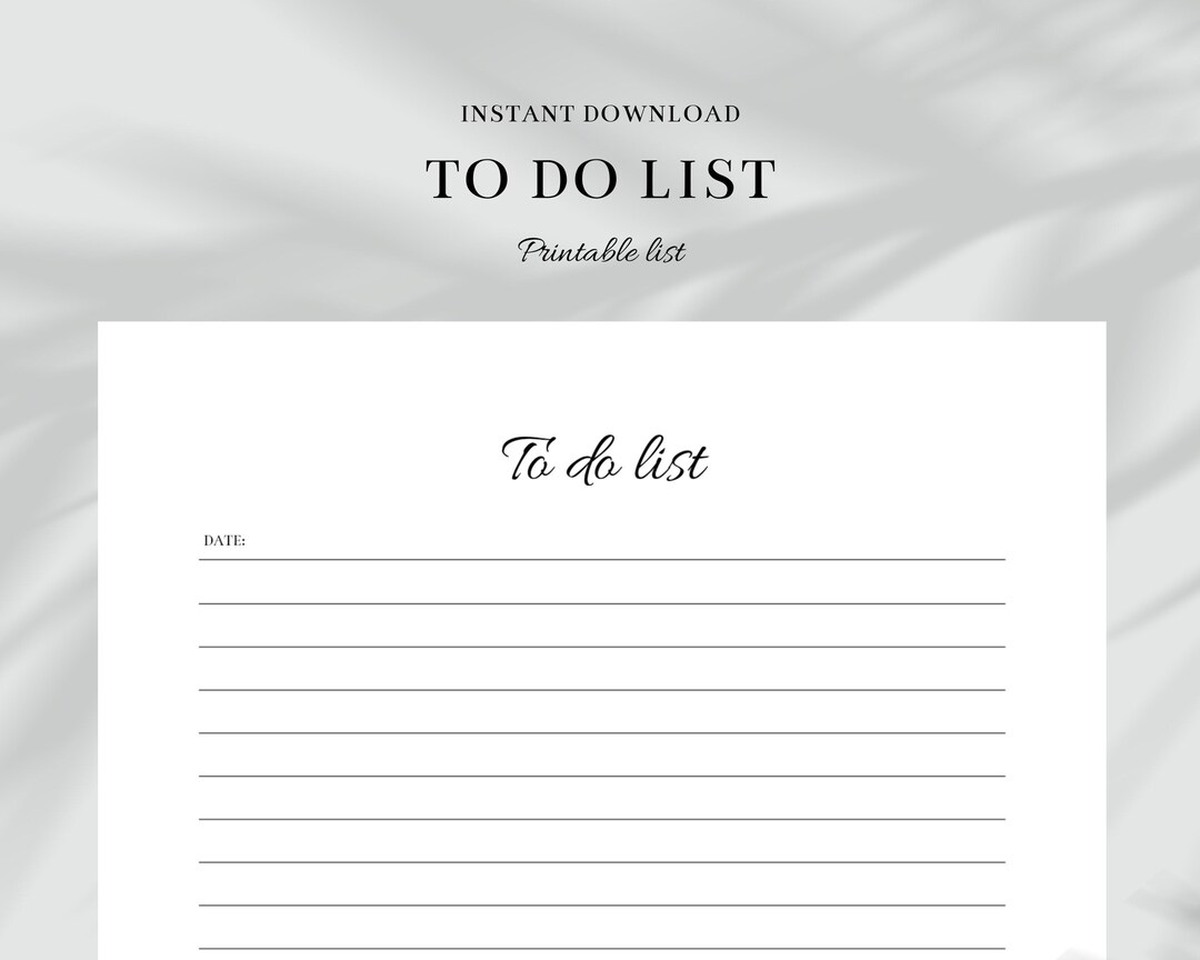 To Do List, A4/A5 and Letter Size Planner, Instant Download - Etsy