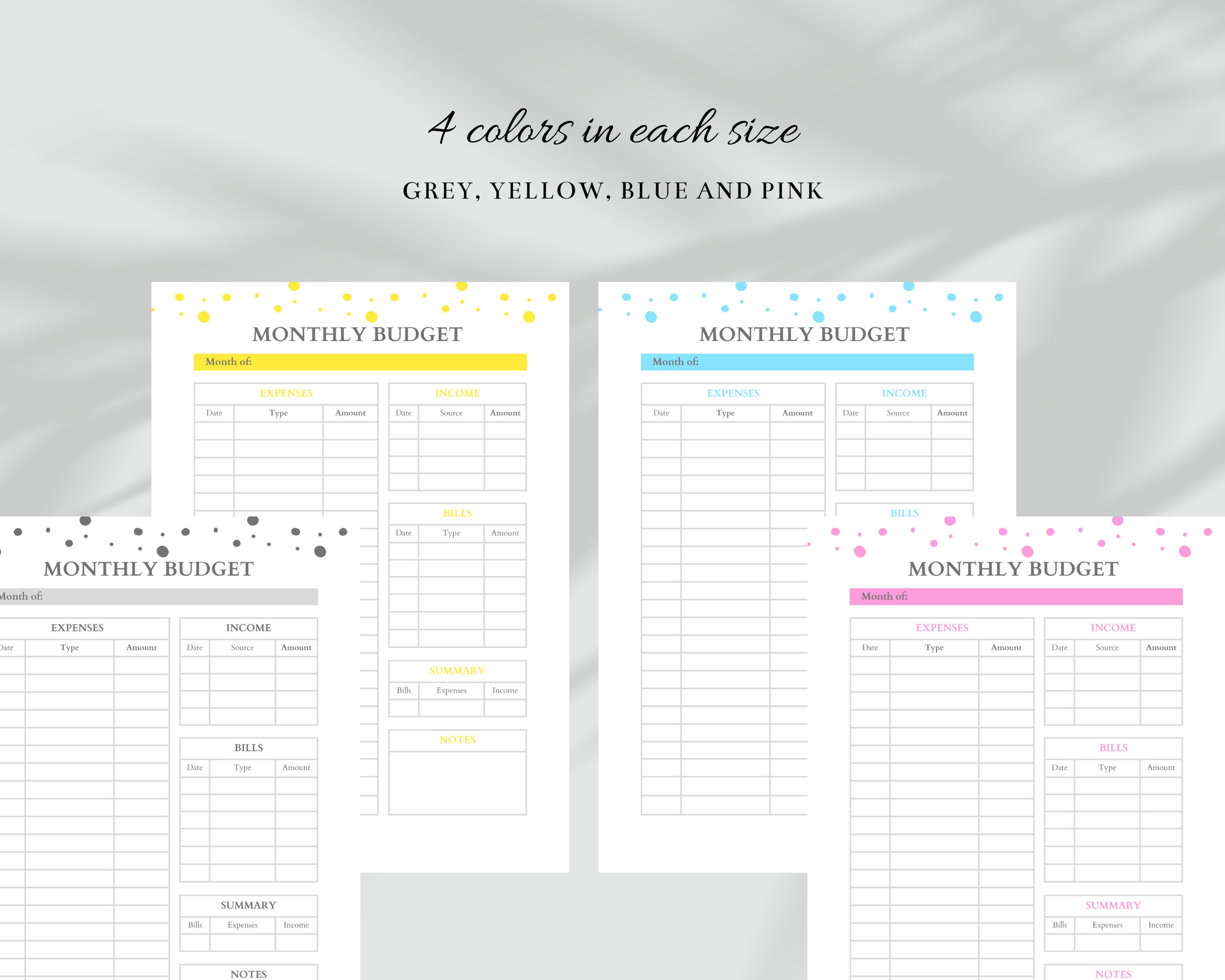 Monthly Budget Planner, Expense and Income Tracker, Printable Finance ...