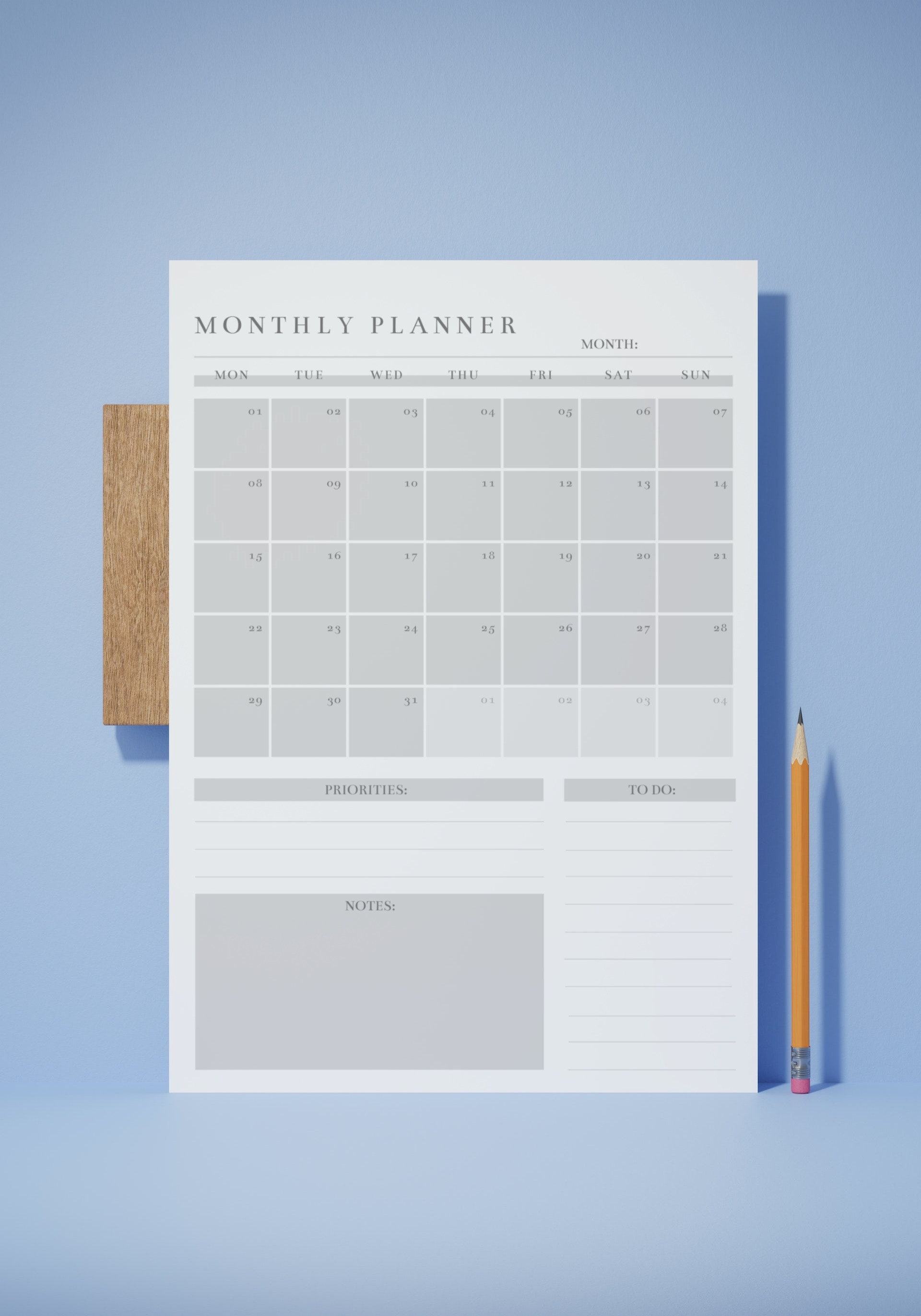 Monthly Digital Planner Instant Download Printable Planner - Etsy