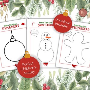 Christmas Coloring Pages, Ornament, Snowman, Gingerbread (printable PDF ...