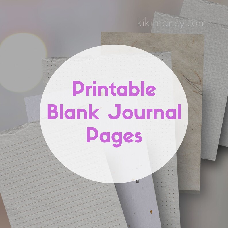 6 Blank Printable Journal Templates Lined Grid Dot - Etsy