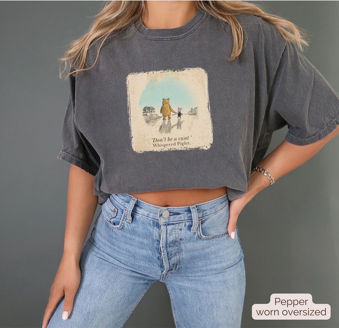 Dont Be a Cunt Pooh and Piglet Shirt Inappropriate Tshirt Funny Insult ...