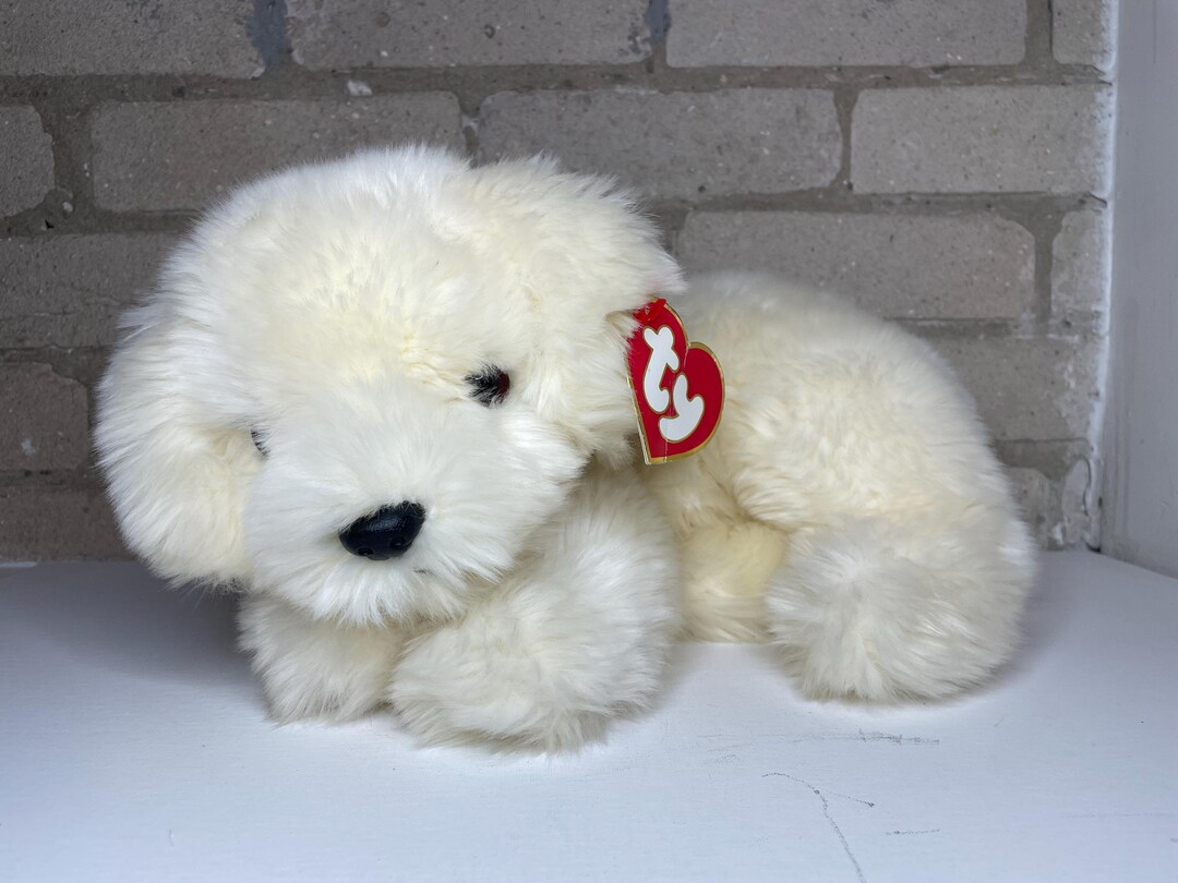 Vintage Ty Honey the Fluffy Cream Dog Plush With Tag, Large Size - Etsy