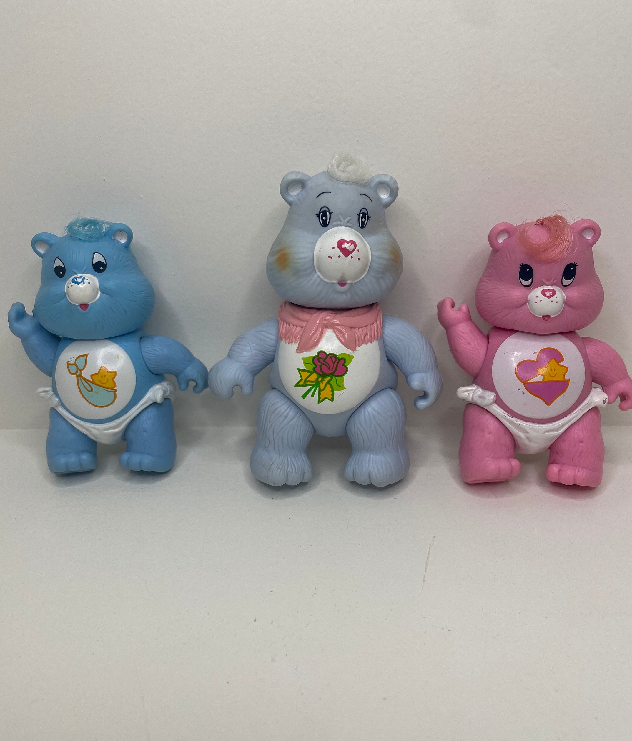 Rare Vintage Care Bears Grams Bear and Baby Hugs & Tugs Posable Figures ...